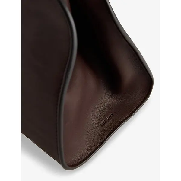 The Row Peggy Leather Clutch - Chestnut Ans | Editorialist